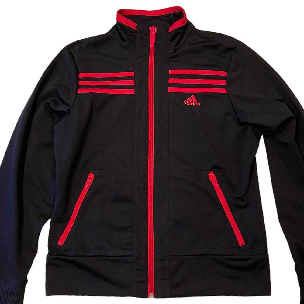 Rare Limited Edition Vintage Adidas Track Black Red S… - Gem